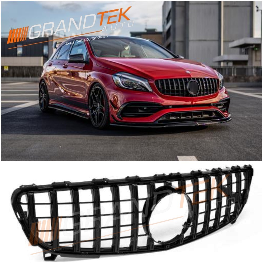 A-CLASS W176 GT BLACK GLOSS FRONT GRILLE SUITABLE FOR MERCEDES BENZ ...