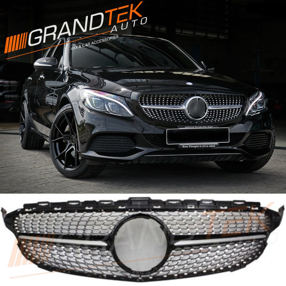 Diamond Style Front Bumper Grille Suitable for Mercedes-Benz C-Class ...