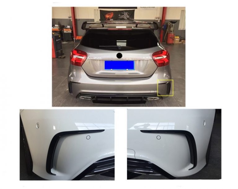 Gloss Black Rear Bumper Bar Side Vent Blade Covers Suitable For ...